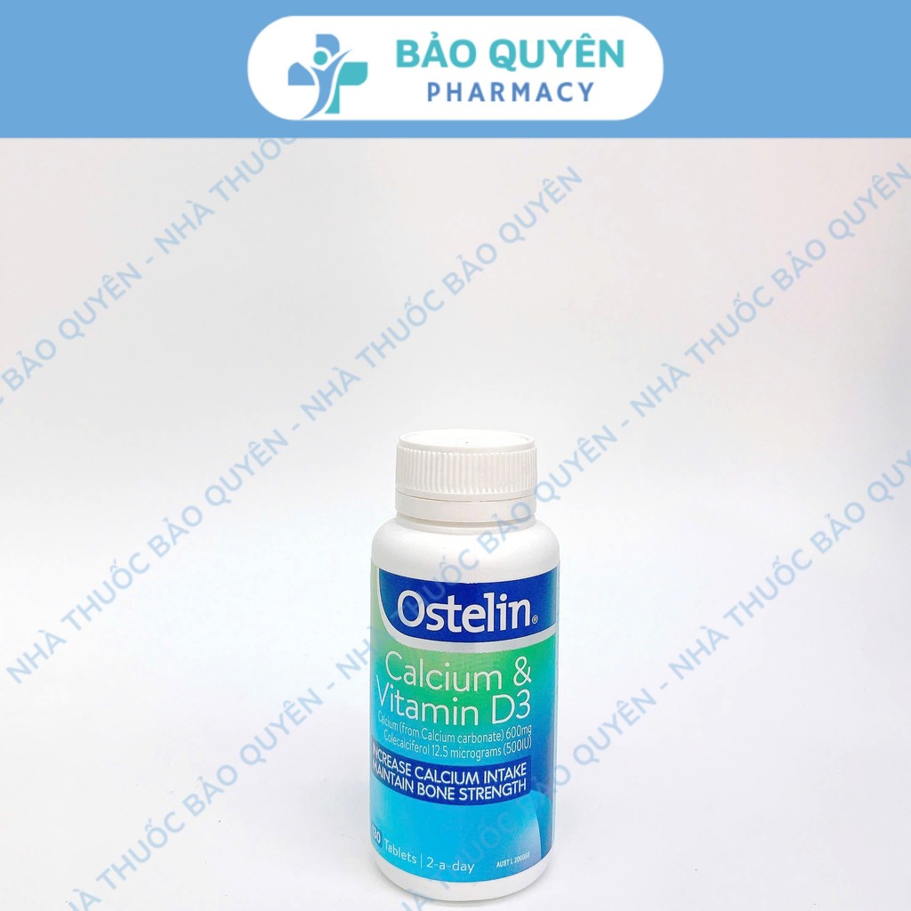 Viên bổ sung canxi Ostelin Calcium & Vitamin D3, vitamin D cho xương và răng chắc khoẻ (Hộp 130 ...
