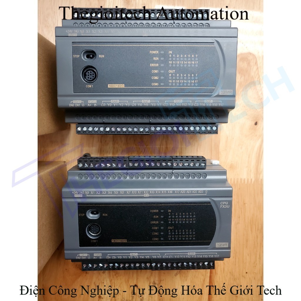 Bộ lập trình Bo PLC Mitsubishi FX3U-32MT, FX3U 32MR 40MT 30MR 40MR 6AD2DA RS485, Có pin thời ...