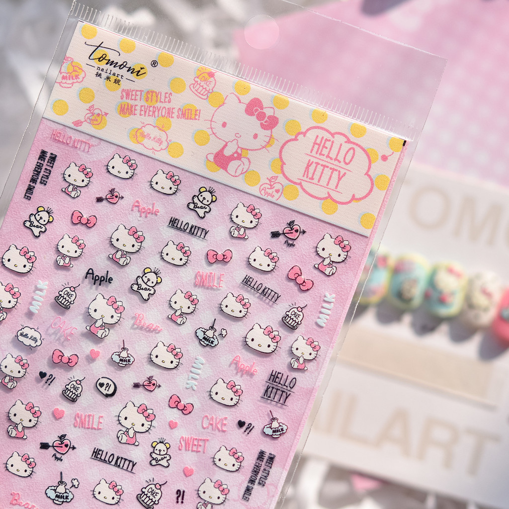 [Meow.sensei] Sanrio & tomoni Phong cách hợp tác Miếng dán làm móng tay mỏng cứng chắc chính ...