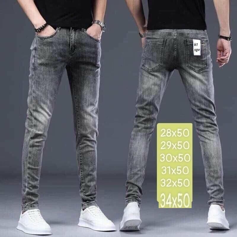 Quần jean nam MH màu xám pp chất vải co giãn tốt,mẫu đơn giãn ththth ...