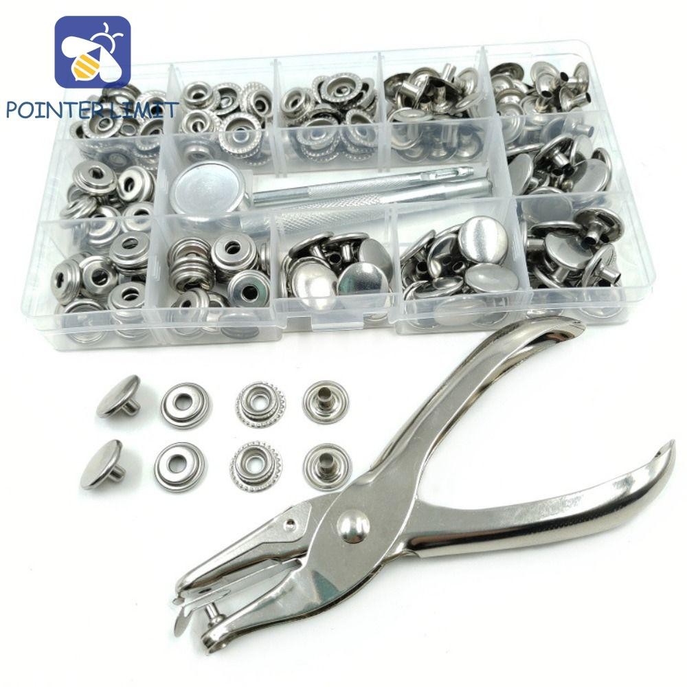 Pointer LIMIT 200 Cái Snap Fastener Kit Nút ổ cắm đinh tán nắp đôi ...
