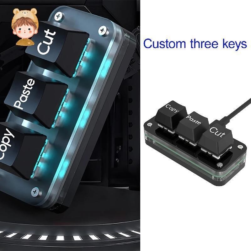 Mini 3 Phím Cắt Sao chép Dán Ctrl X C V Phím tắt RGB Macro OSU Bàn phím ...