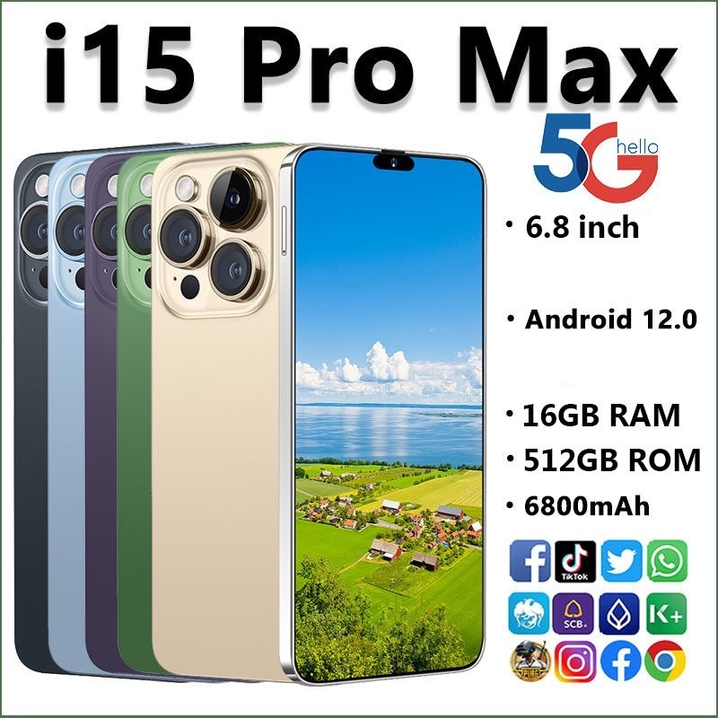[COD] Mobile Phone I15 Pro Max Original Mobile Phone 6.8 Inch 16GB ...