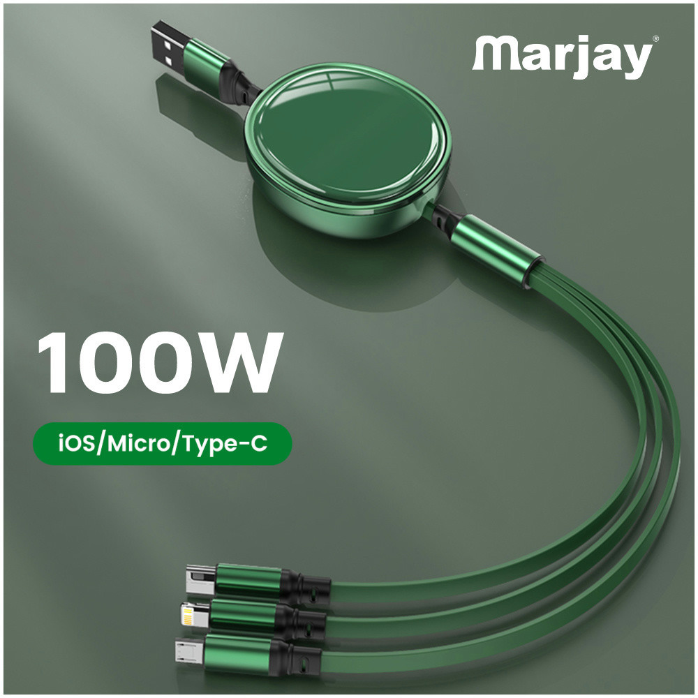 Cáp sạc 3 trong 1 Majay 5A 100W Cáp dữ liệu sạc nhanh dòng điện cao ...