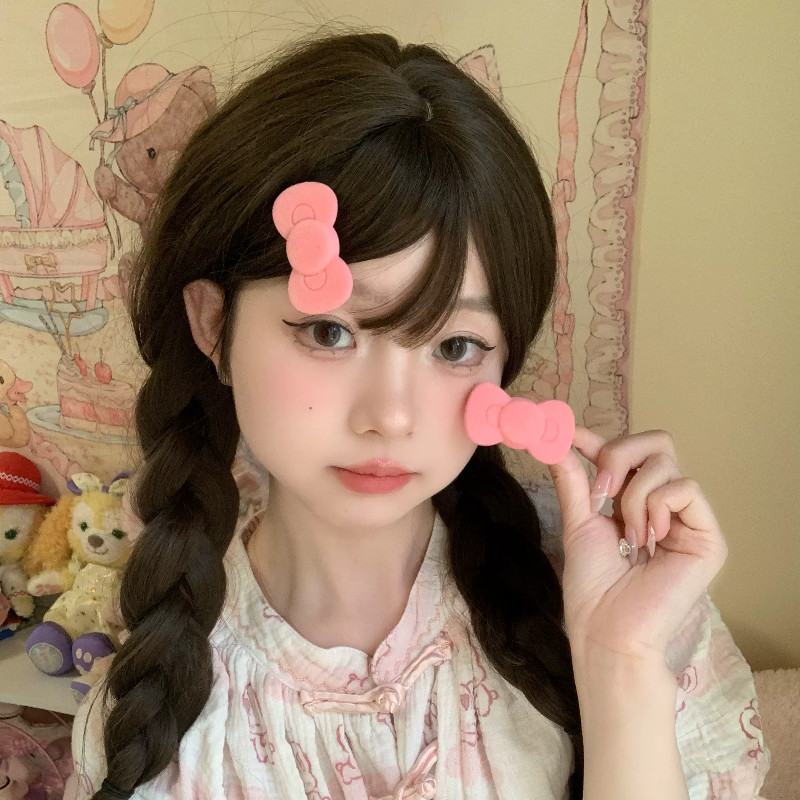 Hello Kitty Hồng Hồng Hoa Hồng Nơ Đỏ Tóc Lưới Đỏ Dễ Thương Ngọt Ngào ...