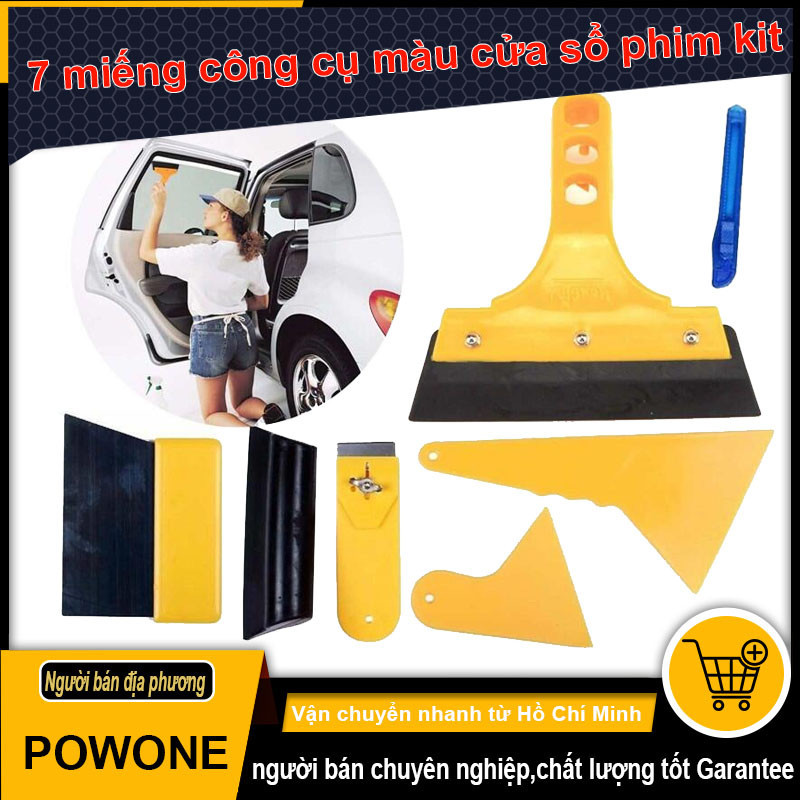 POWONE 7 miếng Car Công cụ tô chắn gió Tool màu Bộ dụng cụ dán cửa sổ ...