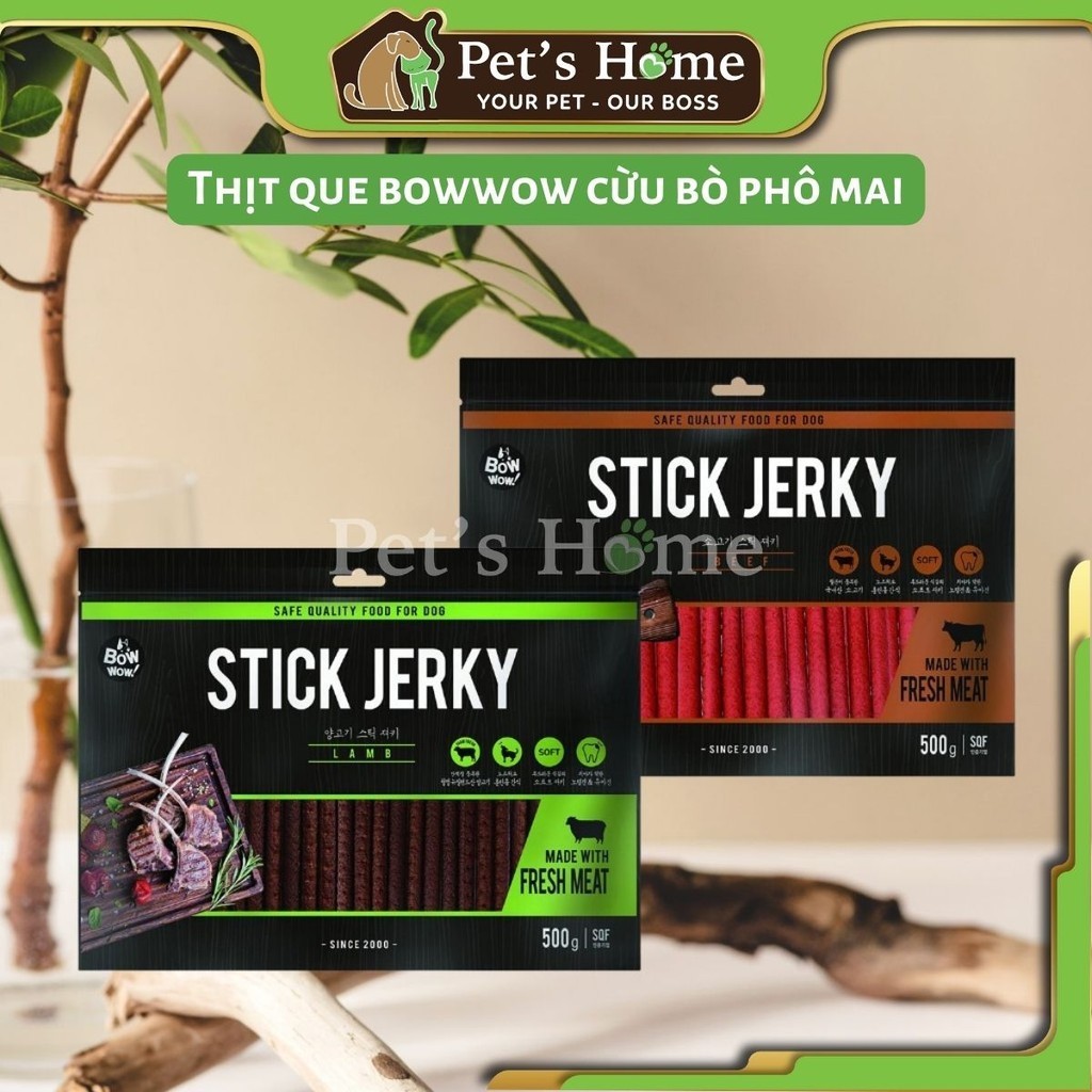 Snack Thịt que cho chó BowWow vị bò cừu phô mai Hàn Quốc bánh thưởng ...