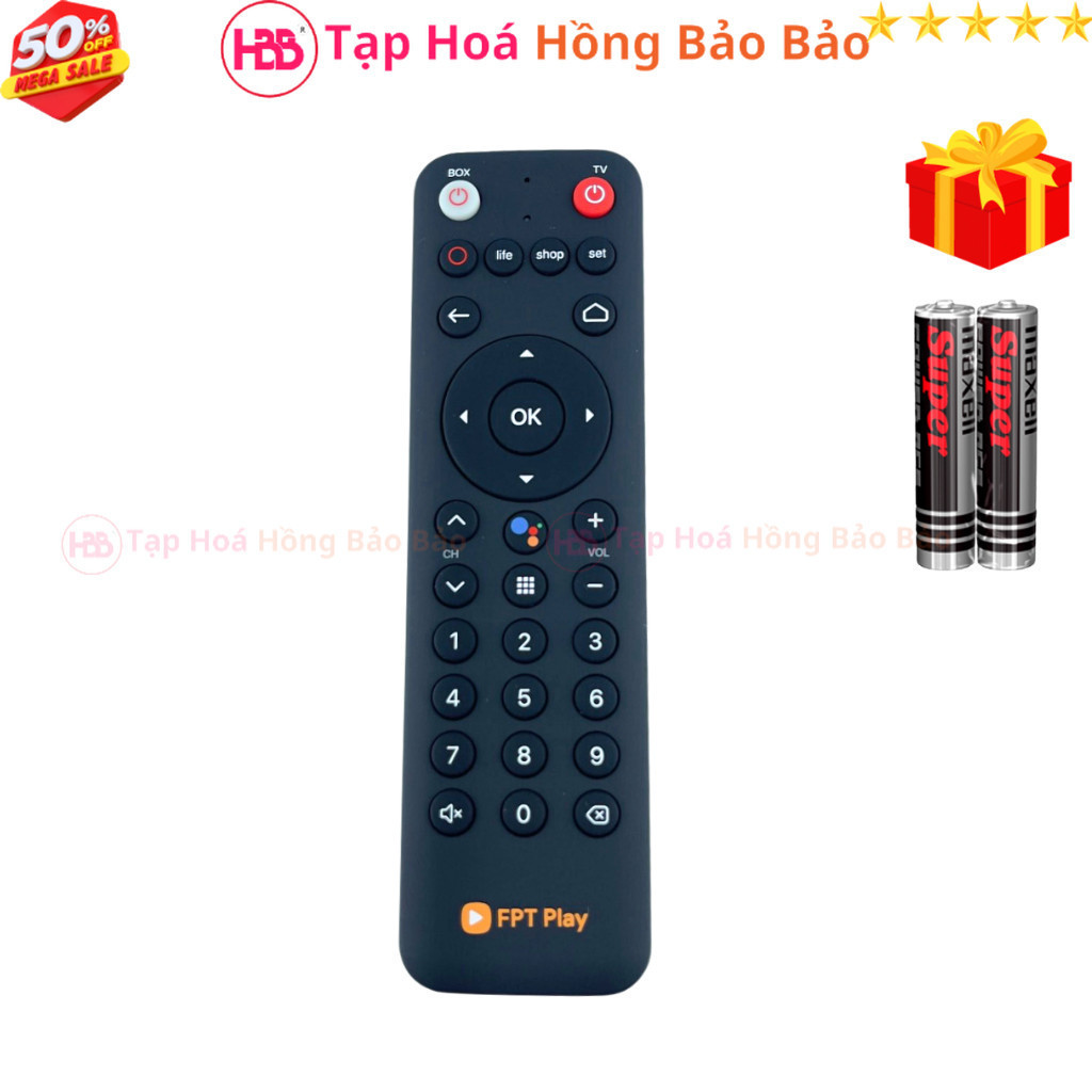 Remote điều khiển đầu FPT Play Box Mã 04, Sử Dụng Giọng Nói Dùng Cho ...
