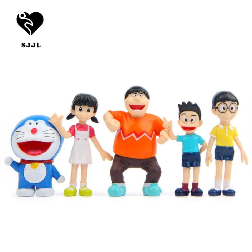 Sjjl Doremon 5 Cái / bộ Kawaii Tượng Búp Bê Hành Động Hình Hình Mô Hình ...