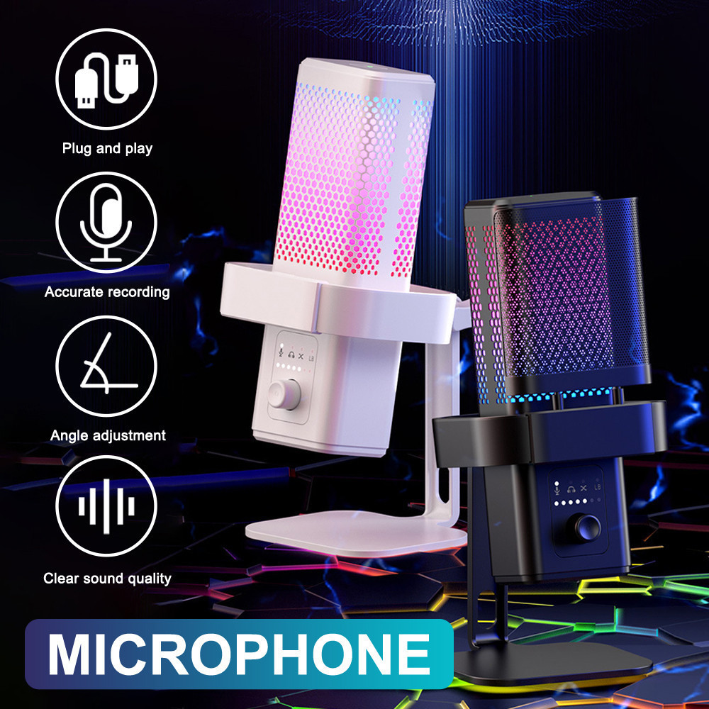 Micro động VIRWIR USB / XLR có nút tắt tiếng cảm ứng, giắc cắm tai nghe ...