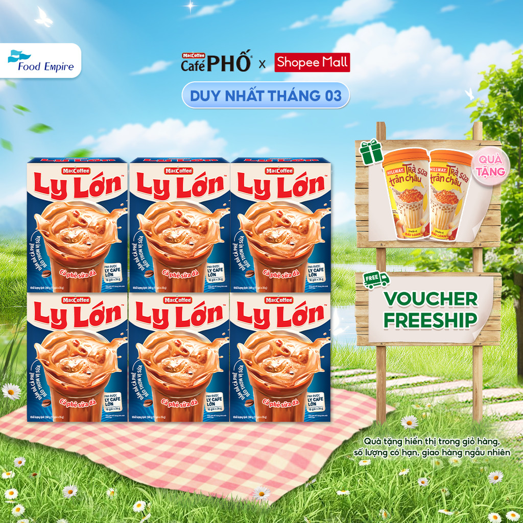 Combo 6 hộp Cà phê Ly Lớn - Maccoffee (hộp 10 gói x 26g) | Shopee Việt Nam