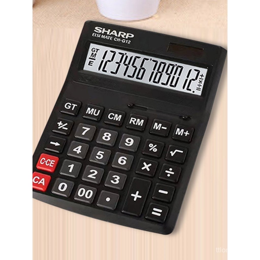 Máy tính CH-G12 SHARP màn hình lớn pin mặt trời kế Toán Tài Chính Máy tính văn phòng kinh doanh ...