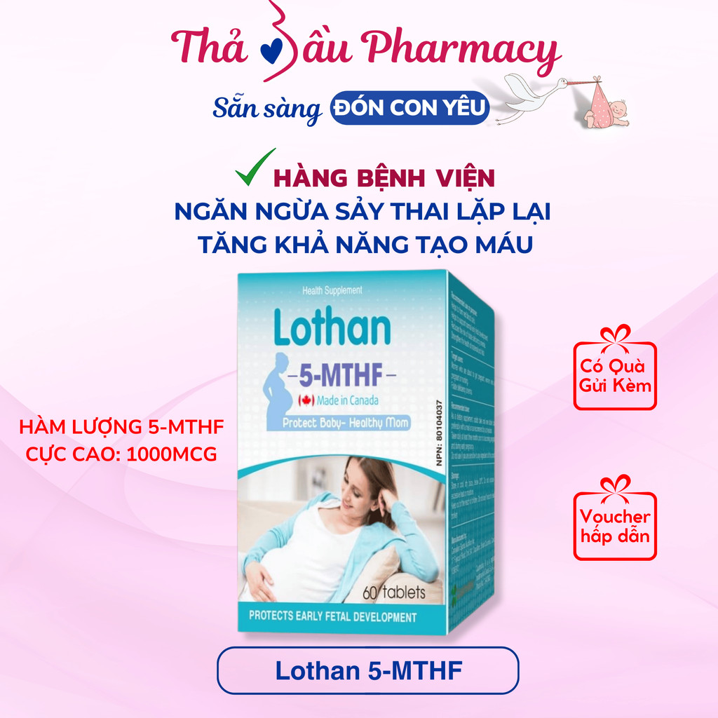 Lothan 5-MTHF Hộp 60 viên - Hỗ Trợ Mang Thai , Bổ Sung Acid Folic ...