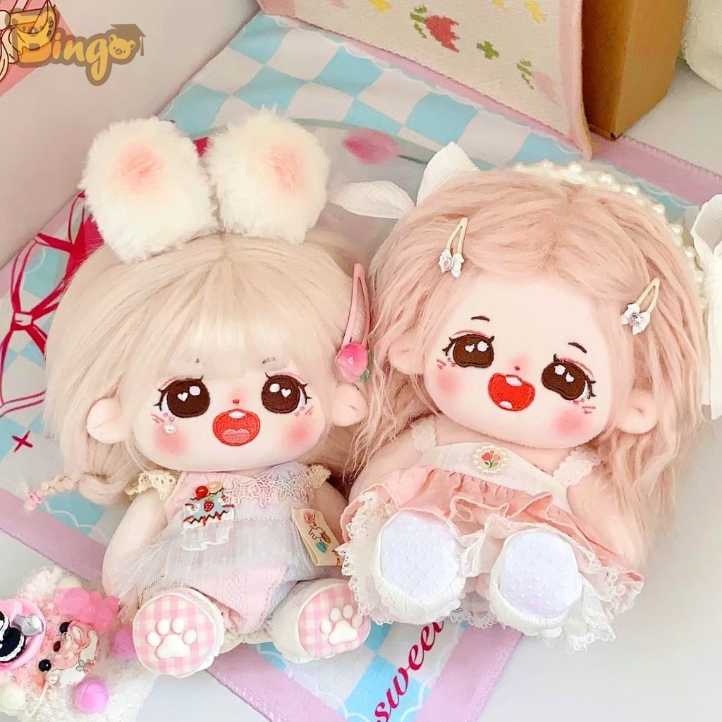 【Bingo】Tặng ngẫu nhiên 1 váy dây + kẹp tóc, búp bê cotton 20cm kèm bộ ...