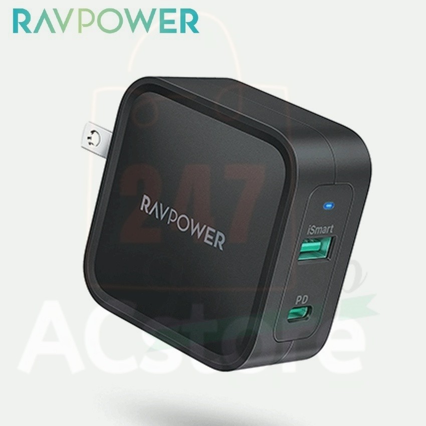 Cốc sạc RAVPower 65W gan Tech sạc tường QC PD 2 cổng - Công nghệ GaN ...