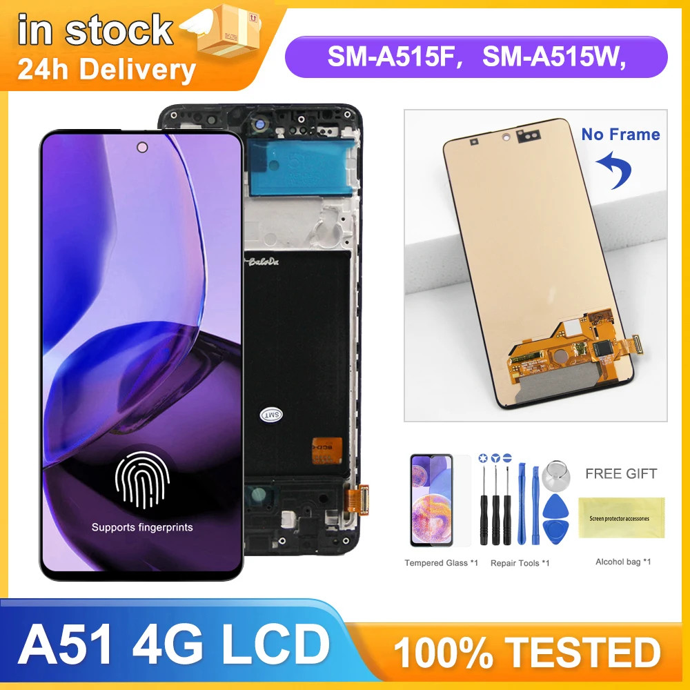 Màn hình Super AMOLED A51 4G có vân tay, dành cho Samsung Galaxy A51 A515 A515F / DSN A515F ...