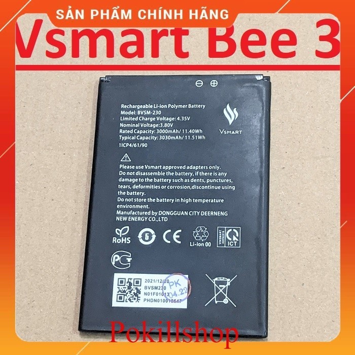Pin Vsmart Bee 3 Mã BVSM-230 Dung Lượng 3030mAh New | Shopee Việt Nam
