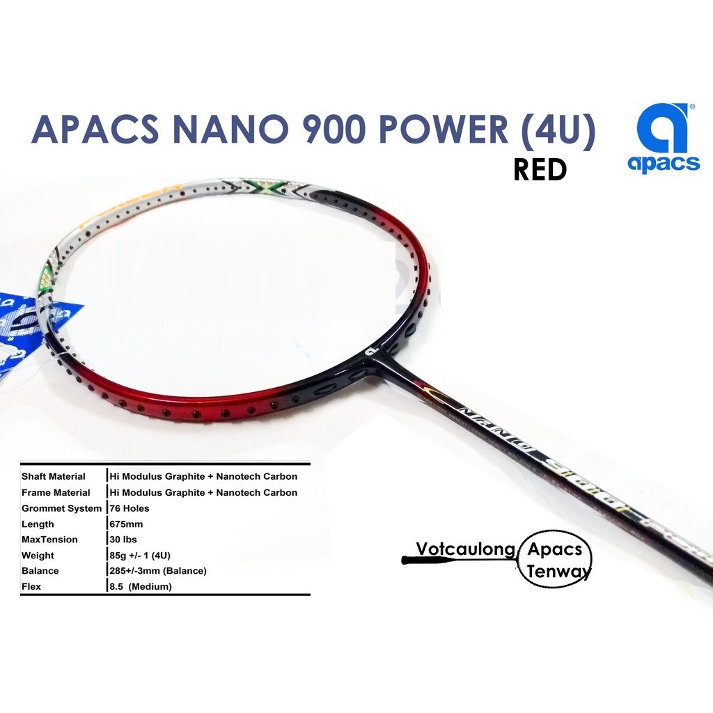 Vợt Cầu Lông Apacs Nano 900 Power Đen Chính Hãng ( Tặng bao vợt đôi ...