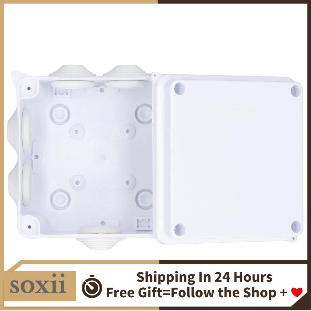 Soxii IP65 Junction Box 100x100x70mm Waterproof Pre Drilled Electrical ...