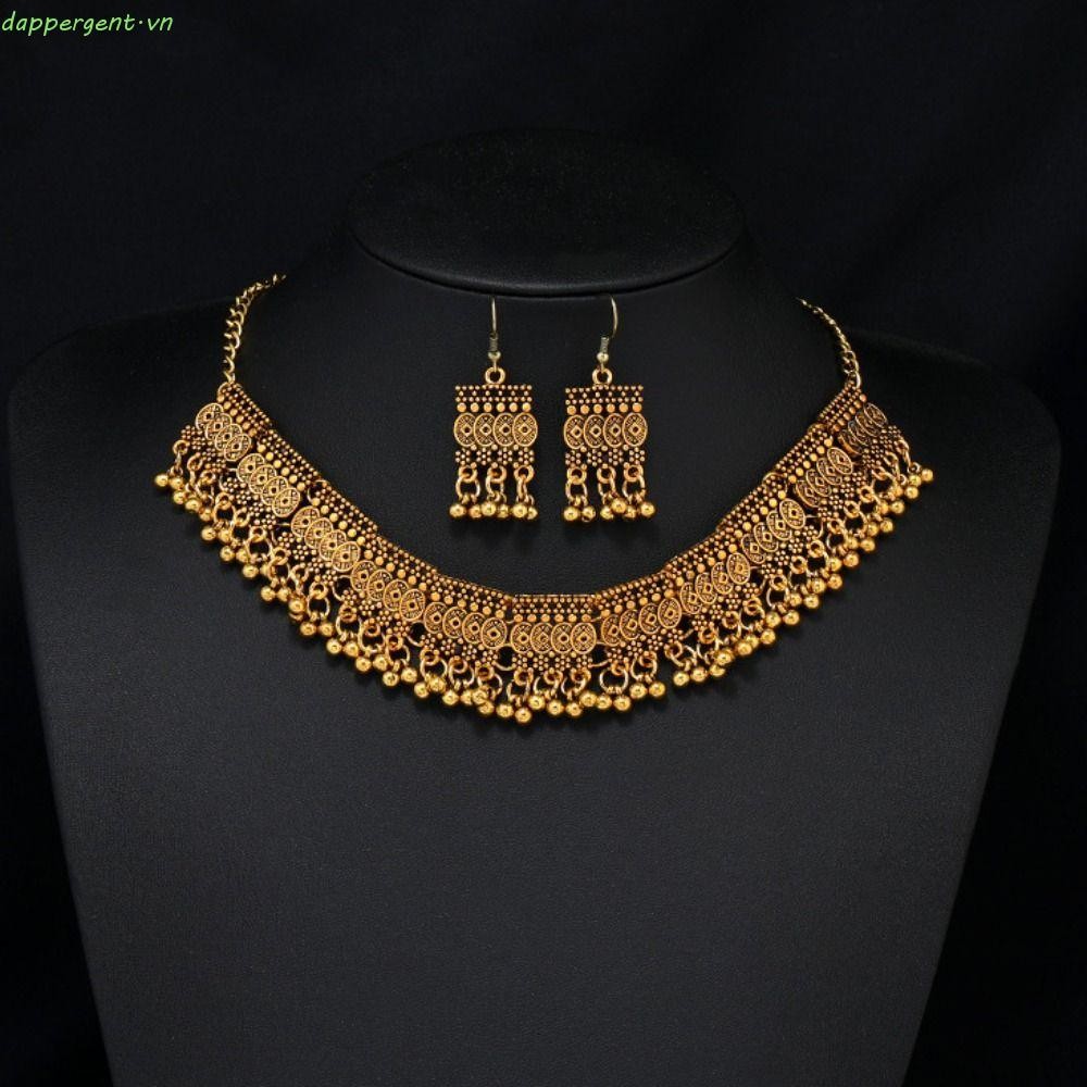 Vòng cổ phong cách dân tộc DAPPERGENT, Bộ đồ bông tai Bohemian cổ điển, Phụ kiện tai thời trang ...