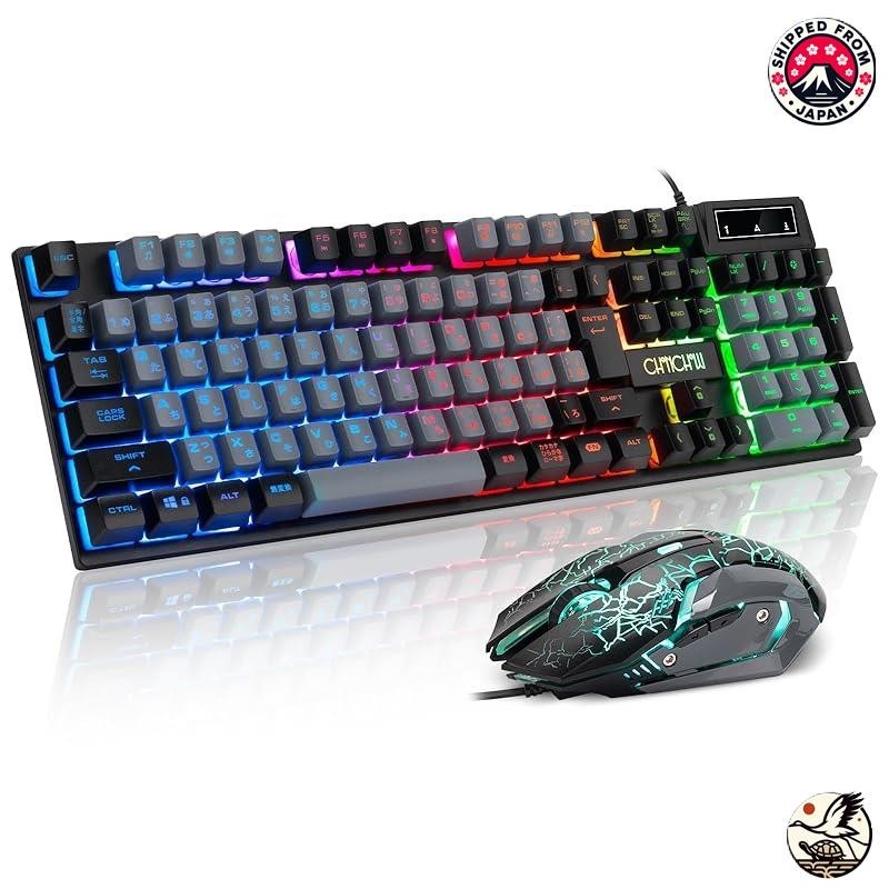 CHONCHOW Gaming Keyboard Mouse Set PS5 PS4 Switch Compatible 107 Keys ...
