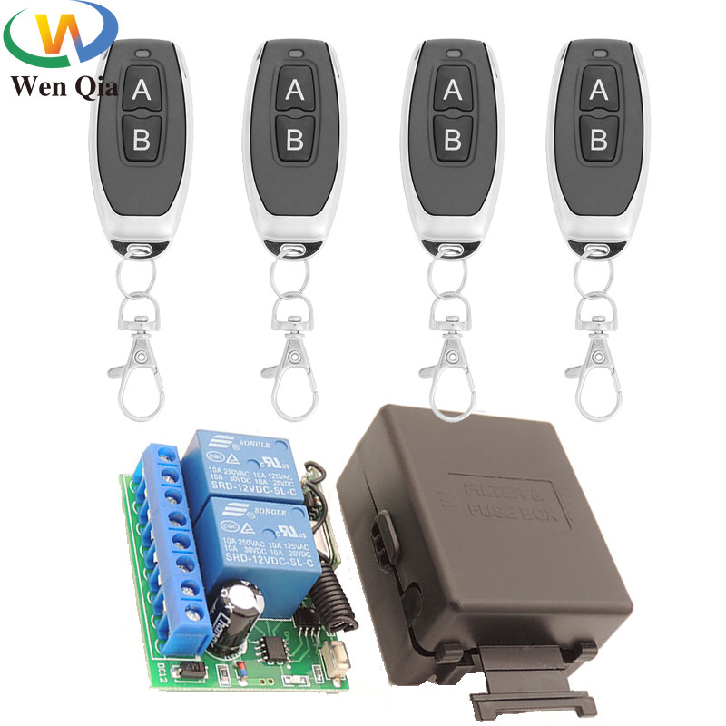 Wenqia DC 12V 10A 2CH Bộ thu rơle Công tắc điều khiển từ xa không dây ... Wenqia DC 12V 10A 2CH Bộ thu rơle Công tắc điều khiển từ xa không dây ...