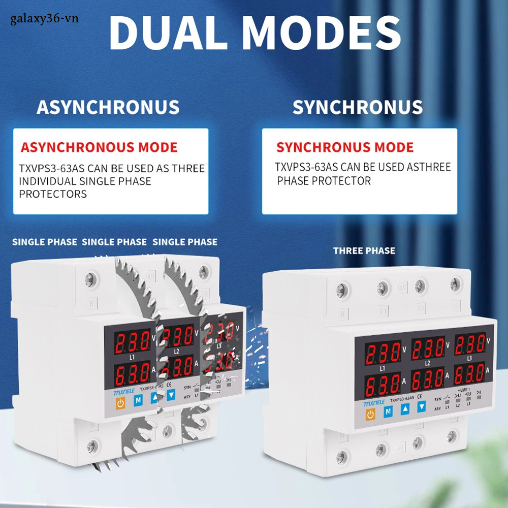 Rơle bảo vệ điện áp vàng 63a 100a SYN AC | Shopee Việt Nam