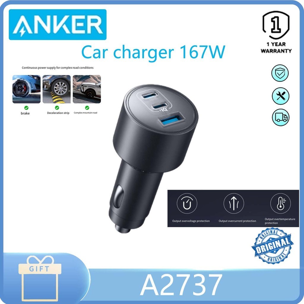 Bộ sạc xe hơi ANKER A2737 Bộ sạc siêu nhanh 167W Bộ chuyển đổi xe hơi cho PG | Shopee Việt Nam