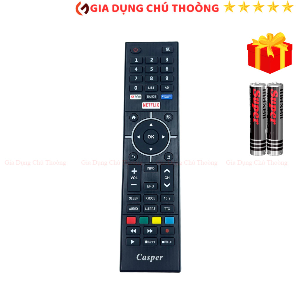 Remote điều khiển tivi Casper Mã 03 SMART, điều khiển TV Casper NETFLIX ...