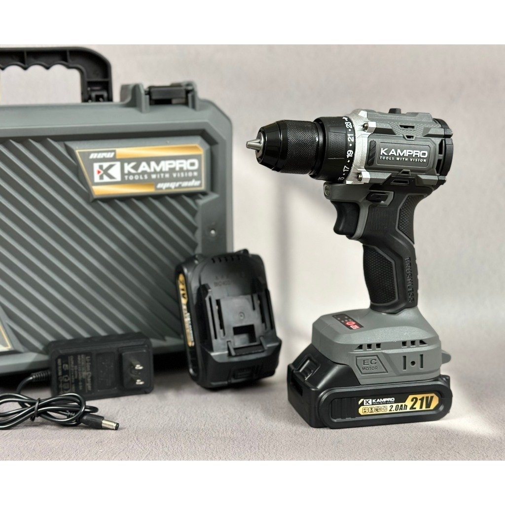 Máy Khoan Pin 2 Chức Năng KAMPRO K-9021 Không Chổi Than Đầu Kẹp Autolook 10mm Chân Pin Phổ Thông ...