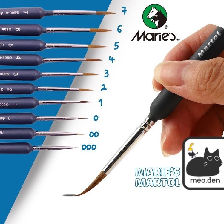 Cọ Vẽ Đầu Nhỏ Tỉa Nét MARIE's Martol - Họa Cụ Hakuart | Shopee Việt Nam
