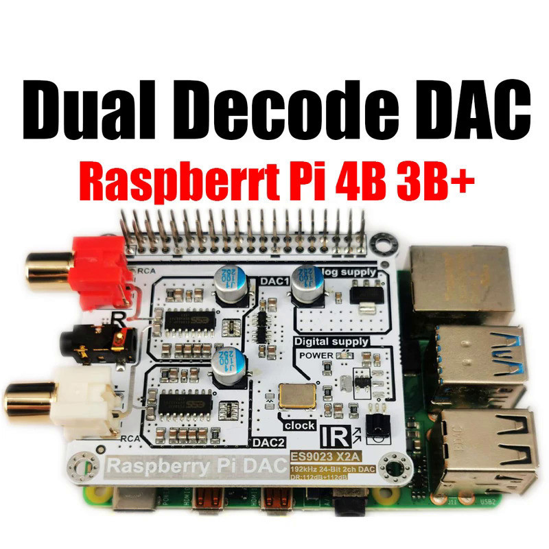 Volumio MOODE Raspberry Pi 4B HIFI Dual Decode DAC ES9023 I2S Âm thanh ...