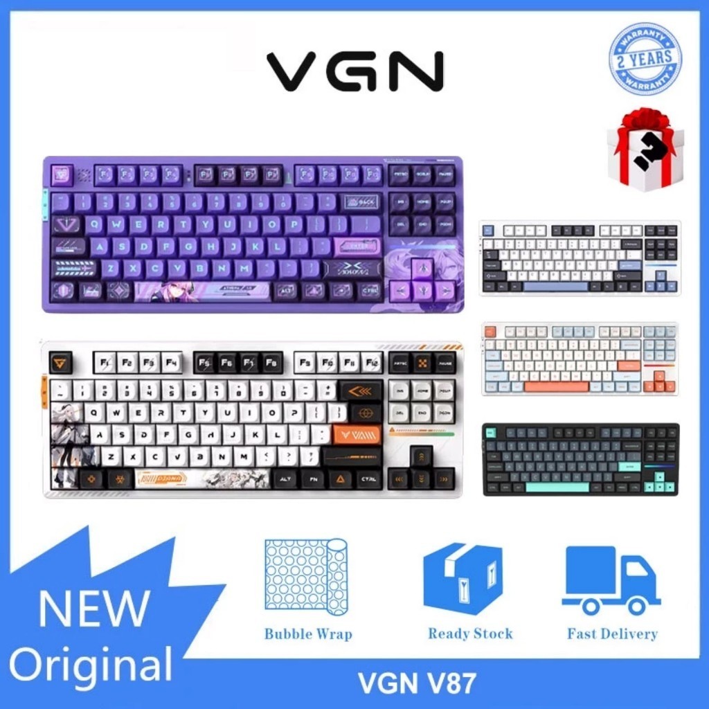 Bàn phím cơ không dây VGN V87 Pro 3 mode/mạch xuôi /Led RGB/hotswap 5 pin hàng new chính hãng ...