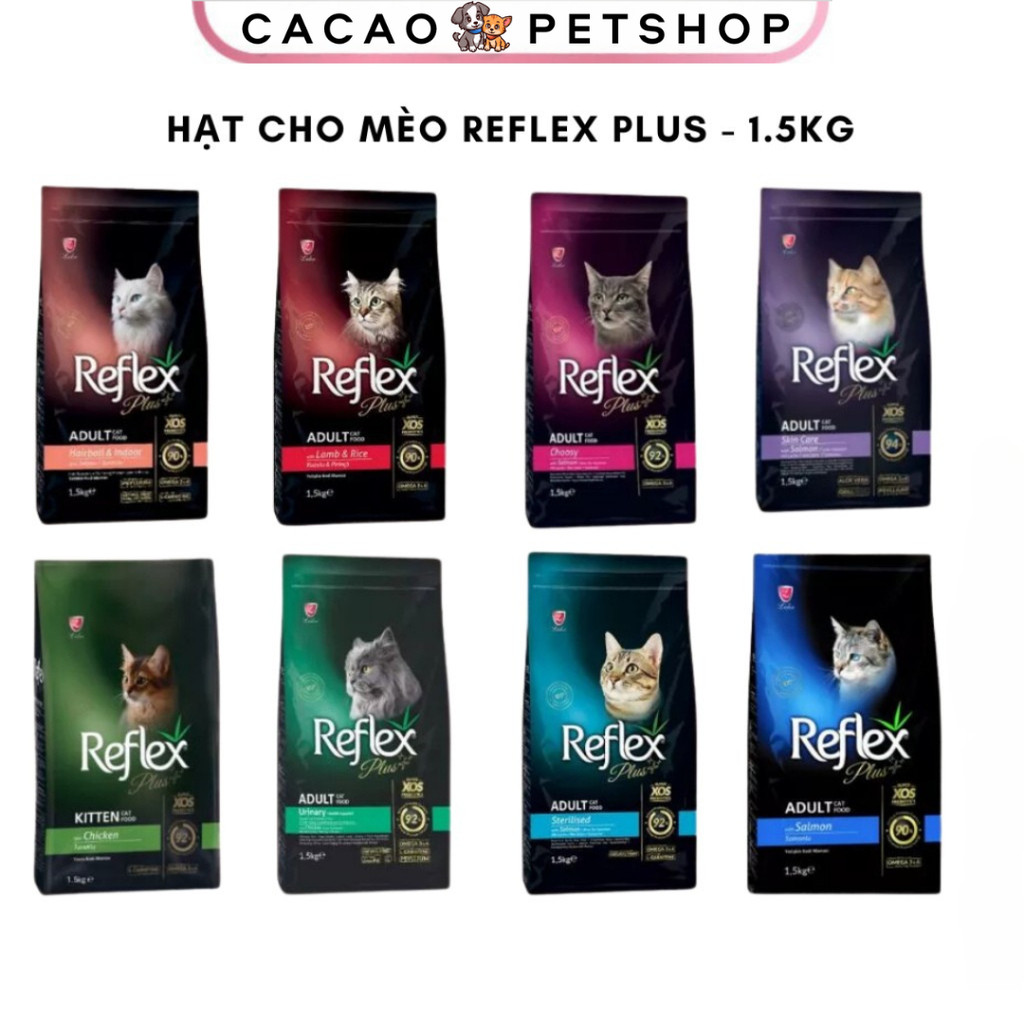 Hạt Cho Mèo Reflex Plus Cao Cấp - Protein Cá Hồi/Gà/Cừu - Hỗ Trợ Tiêu ...