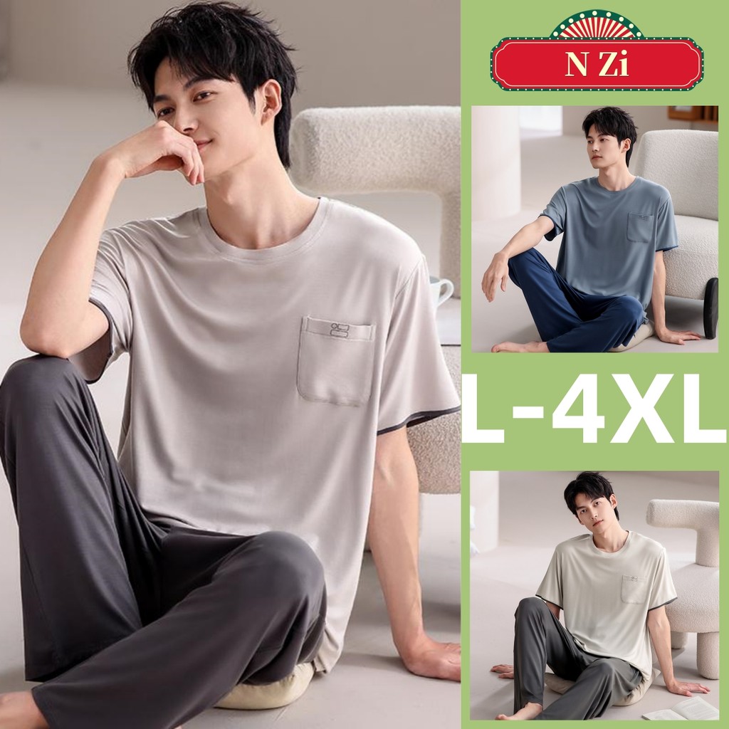 L-4xl Bộ Đồ Ngủ Nam Modal Plus Kích Thước Bộ Đồ Ngủ Mùa Hè Tay Ngắn Đồ ...