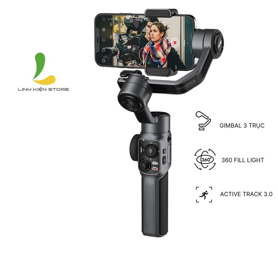 Tay cầm chống rung 3 trục gimbal Zhiyun Smooth 5, Smooth 5s, Smooth 5s combo - Gimbal điện thoại ...
