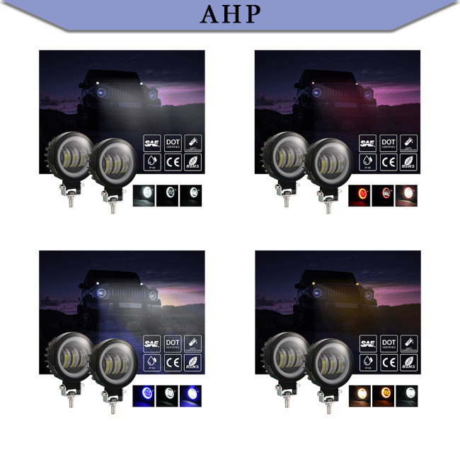 Ahp 2 Chiếc 4 inch Đèn Pha Ô Tô 30w 6000k Đèn Led Làm Việc Thanh Chống ...