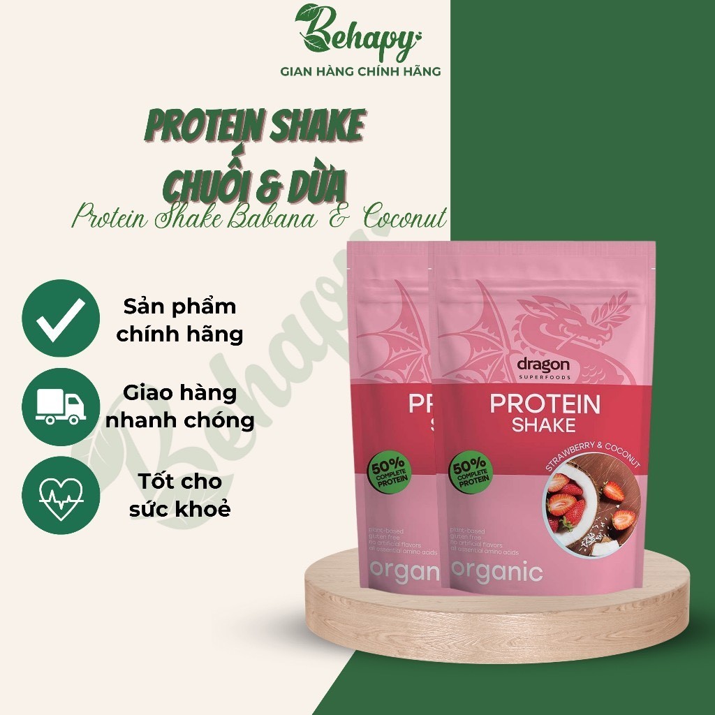 Protein shake dâu và dừa 450gr - Dragon Superfoods | Shopee Việt Nam