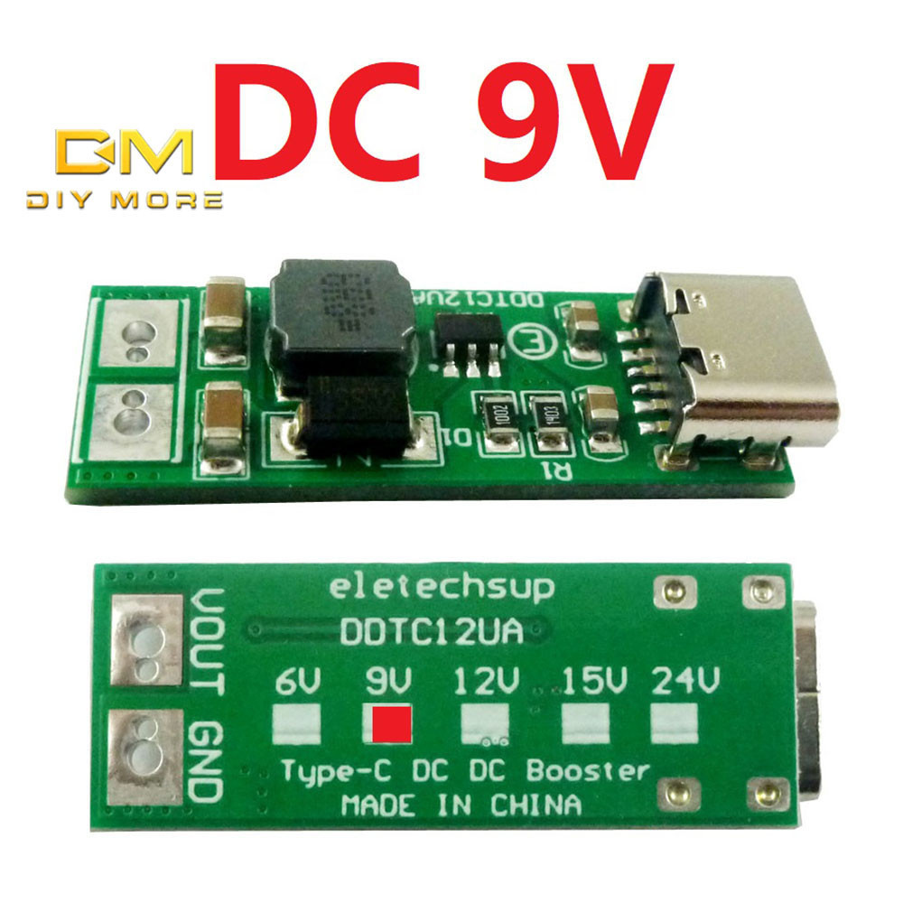 Diymore 9W Mini Type-C USB DC 5V sang 9V DC DC Boost Boost Converter Mô ...
