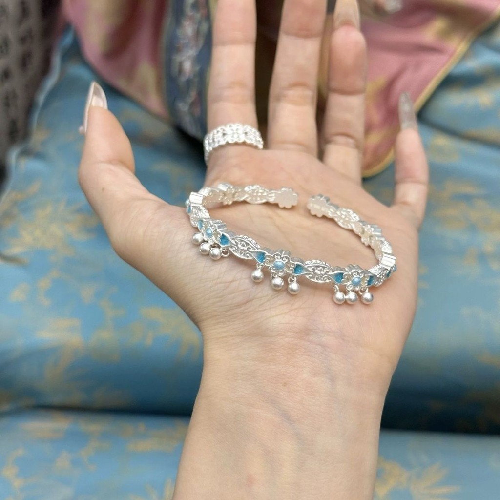 {Qingdai} Jacaranda Bạc Nguyên Chất 999.9 Vòng Tay Nữ Phong Cách Trung ...