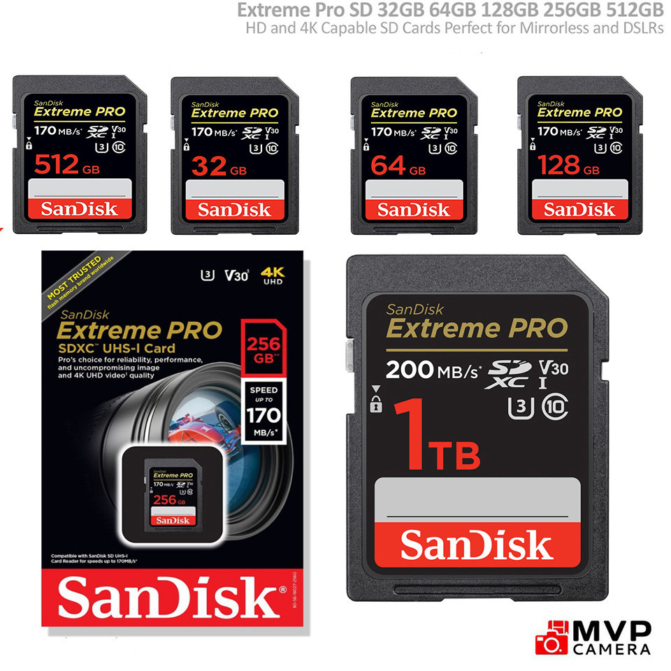 Thẻ Nhớ Extreme PRO 1TB 512GB 256GB 128GB Thẻ SD Class10 U3 V30 UHS-I 64G SDXC Thẻ Flash UHD Cho ...