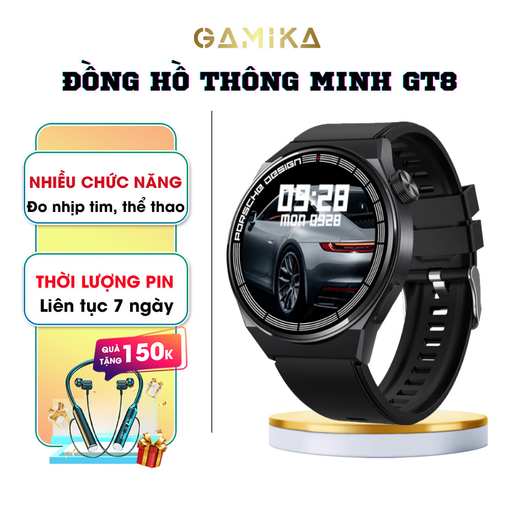 Đồng hồ thông minh G-GT8, Smart Watch chống nước,có nhiều chế độ tập thể thao theo dõi nhịp tim ...