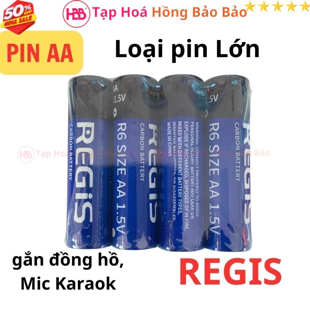 Pin AA 1.5v REGIS High Energy Carbon Battery, Pin 2A dùng cho Mic ...