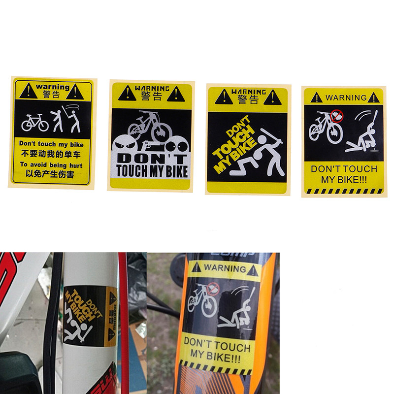Tmoy DON TOUCH MY BIKE Xe Đạp Trang Trí Cảnh Báo Miếng Dán Chống Thấm Nước Decal Vàng Tcvn ...