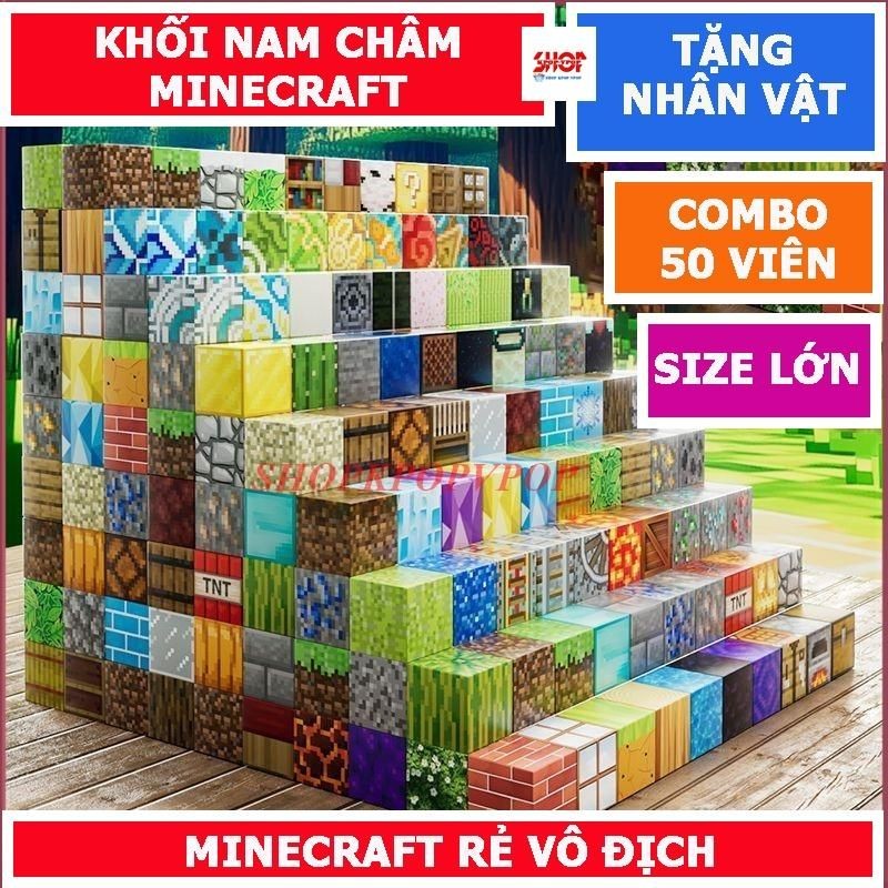 Minecraft Nam Châm Combo 50 Viên Từ Tính, Nam Châm Minecraft Lắp Ráp ...
