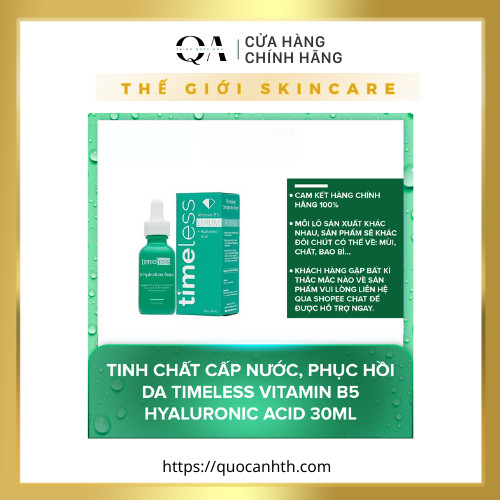 Tinh Chất Cấp Nước, Phục Hồi Da Timeless Vitamin B5 Hyaluronic Acid 30ml | Shopee Việt Nam