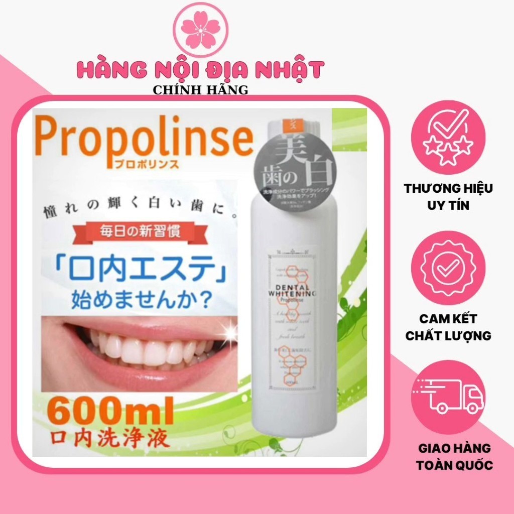 Nước Súc Miệng Propolinse Dental Whitening Sáng Răng 600ml (Màu trắng ...