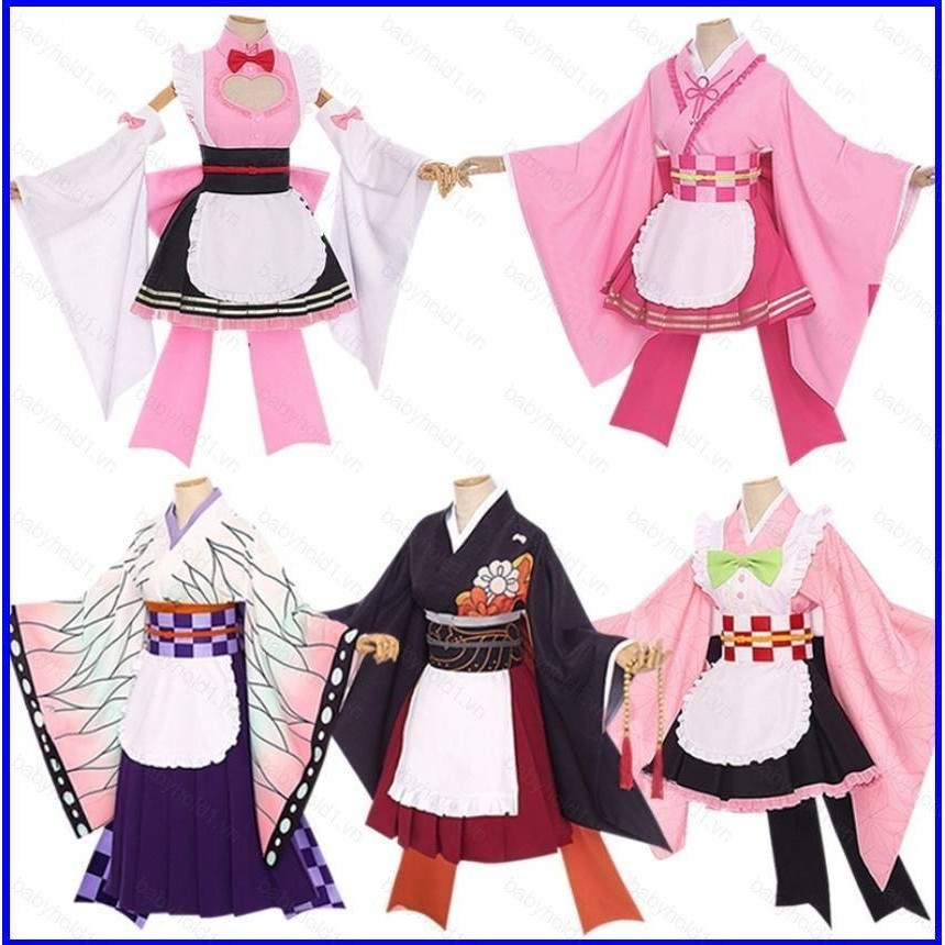 Yb Anime Demon Slayer Cosplay Người Giúp Việc Trang Phục Đầm Kimono ...