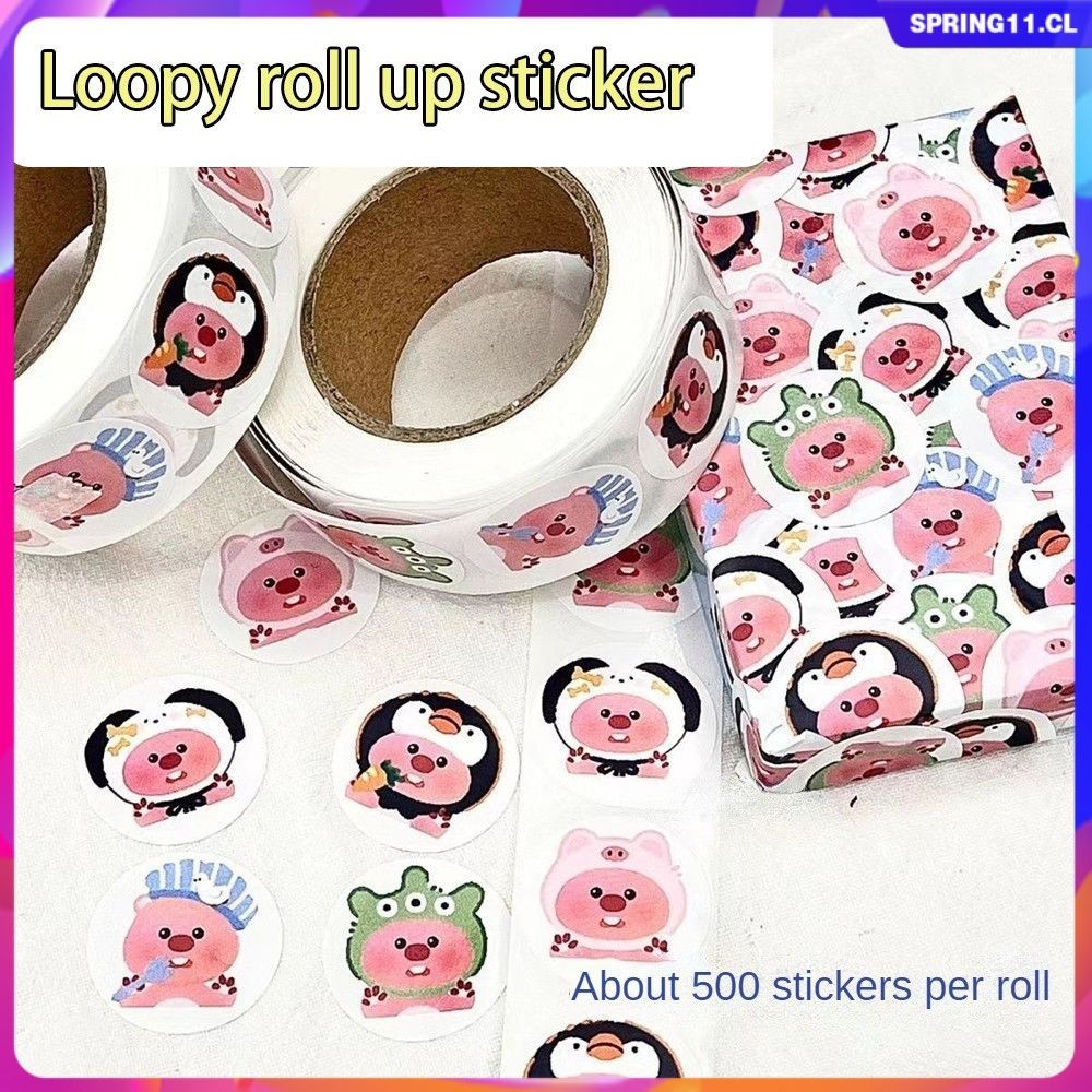 500 Cái / cuộn Loopy Hoạt Hình Dễ Thương Cuộn Miếng Dán, Sinh Viên Văn ...
