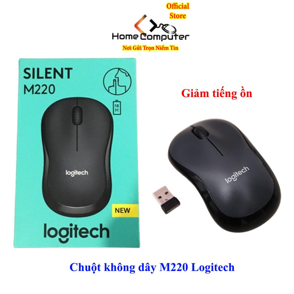Chuột không dây LOGITECH M220 Silent giảm tiếng ồn.Hàng nhập khẩu, tặng ...